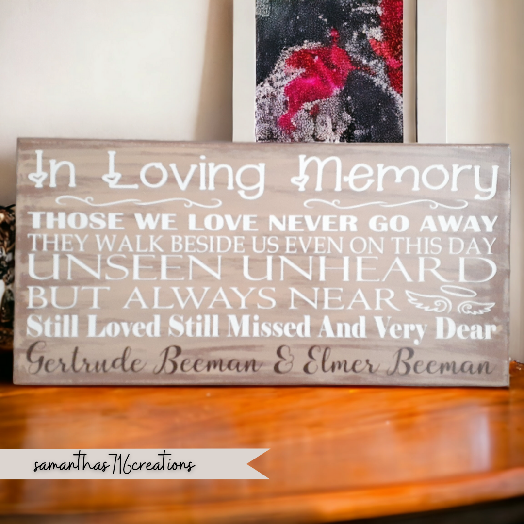 In Loving Memory Poem Canvas Decor