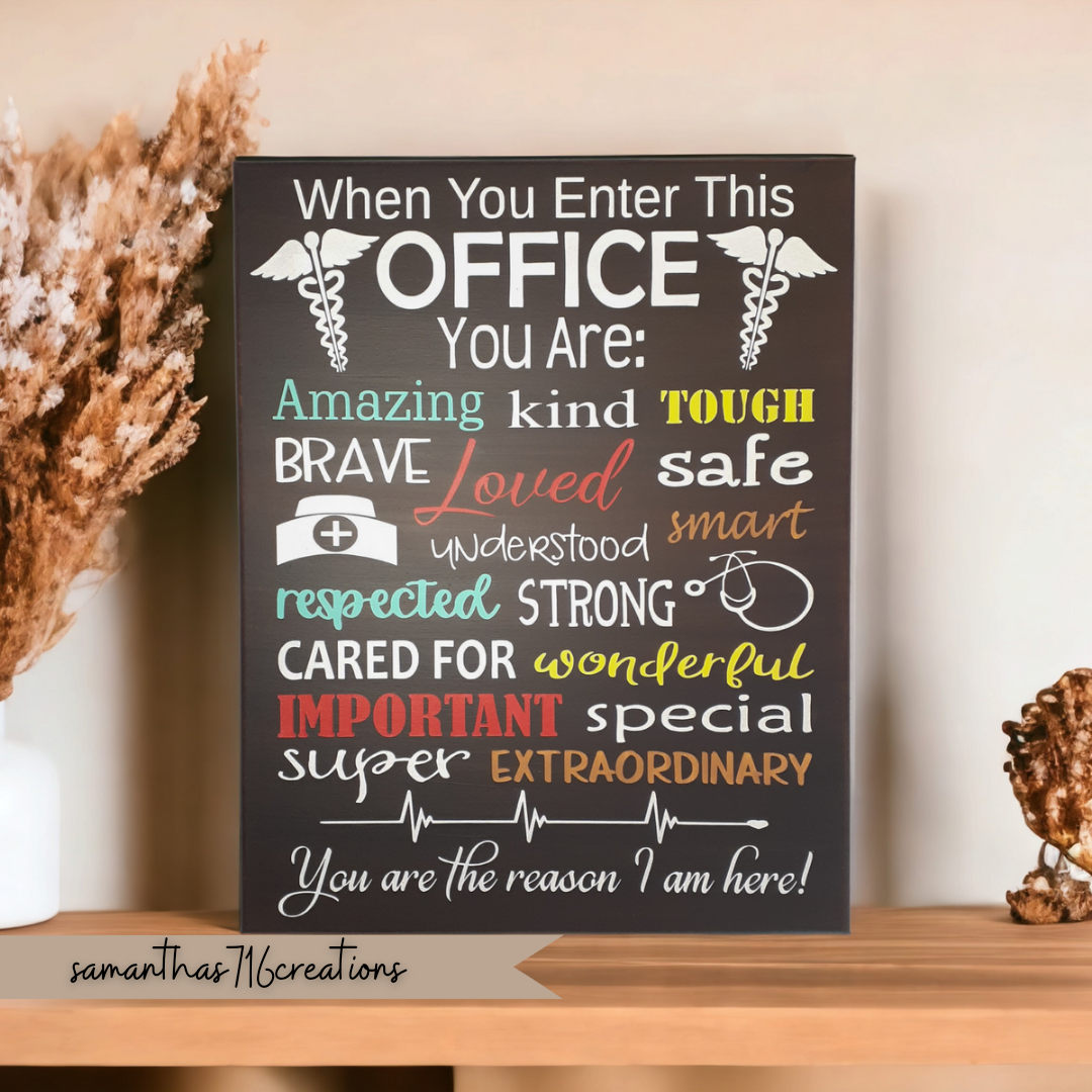 When You Enter This Office Nurse Canvas Sign Decor