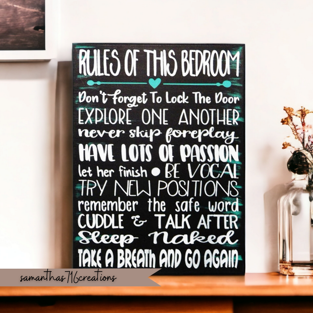 Bedroom Decor Funny Sex Sign Painted Canvas