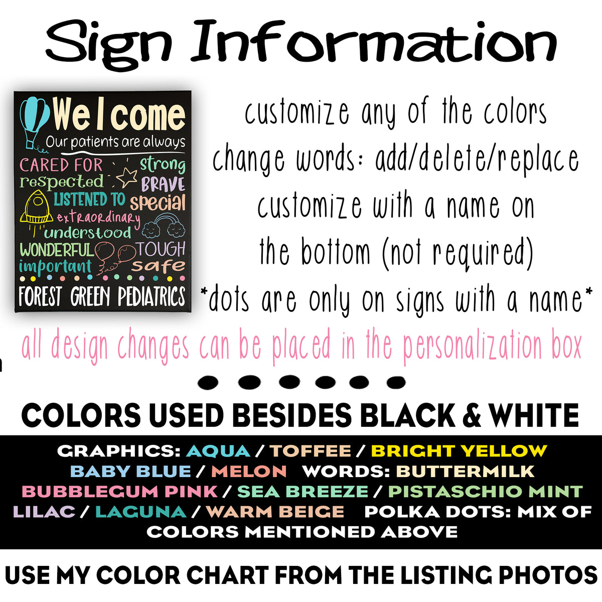 Pediatrician's Doctors Office Welcome Painted Canvas Sign