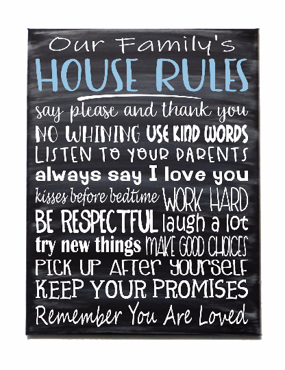 Family House Rules Customized Painted Canvas Wall Decor
