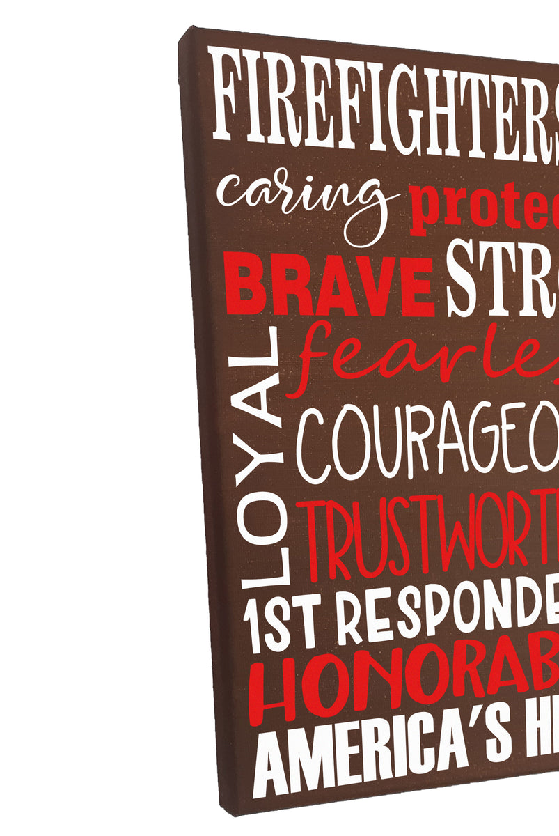 Firefighter Family Canvas Sign Wall Decor