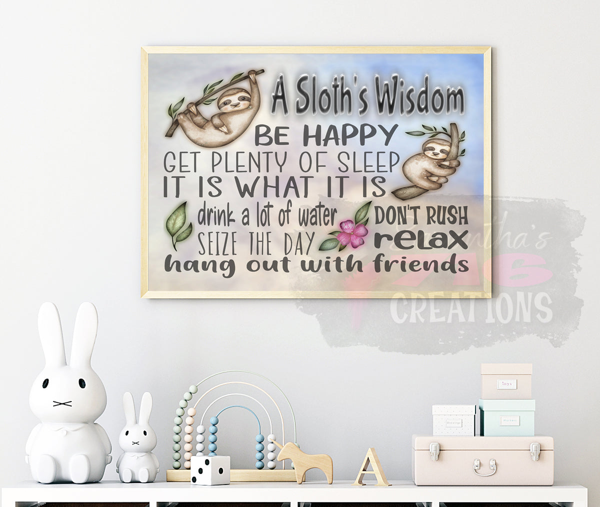 A Sloth's Wisdom Motivational Printable DIY Download